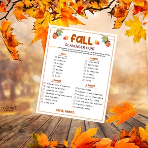 Fall Scavenger Hunt | Printable Autumn Party Games | Fall Time ...