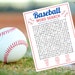 Baseball Word Search Game Printable Baseball Team Party Games MLB ...