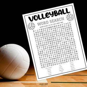 Volleyball Word Search Game | Printable Volleyball Team Party Games ...