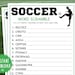 Soccer Word Scramble Game Printable Soccer Team Party Game Futbol Games ...