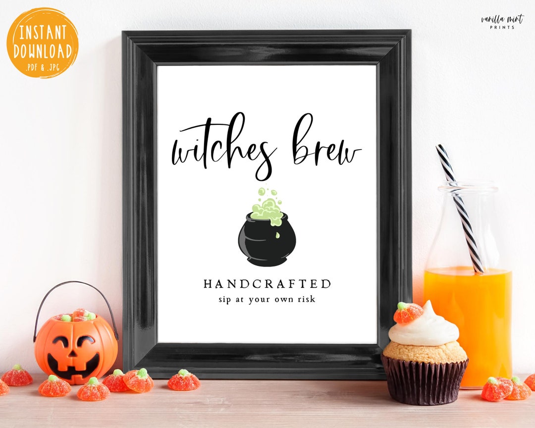 Halloween Party Signs | Witches Brew | Halloween Party Decor ...