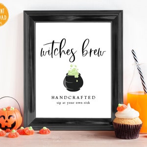 Halloween Party Signs | Witches Brew | Halloween Party Decor ...