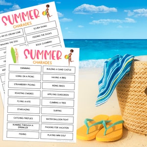 Summer Charades Game | Printable Summertime Games | Fun Summer Party ...