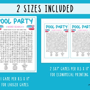 Pool Party Word Search Game | Printable Summertime Games | Fun Summer ...