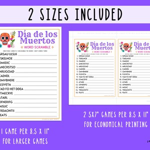 Día De Los Muertos Word Scramble | Printable Day of the Dead Party Game ...