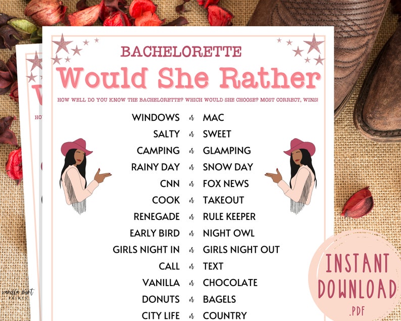 Bride's Last Ride Bachelorette Party Games Would You - Etsy