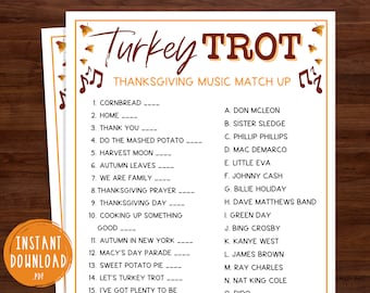 Fall MUSIC MATCH Game Printable Autumn Party Game Fall - Etsy