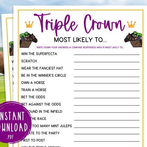 Kentucky Derby Find Someone Who Game Triple Crown Party - Etsy