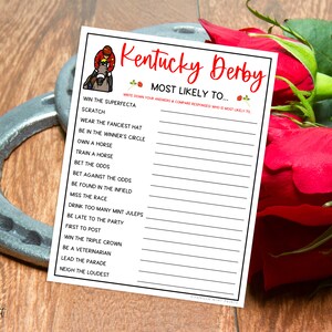 Kentucky Derby Most Likely to Game | Triple Crown Party Games | Horse ...