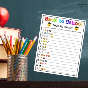 Back to School Game | Emoji Pictionary | First Day of School Activity ...