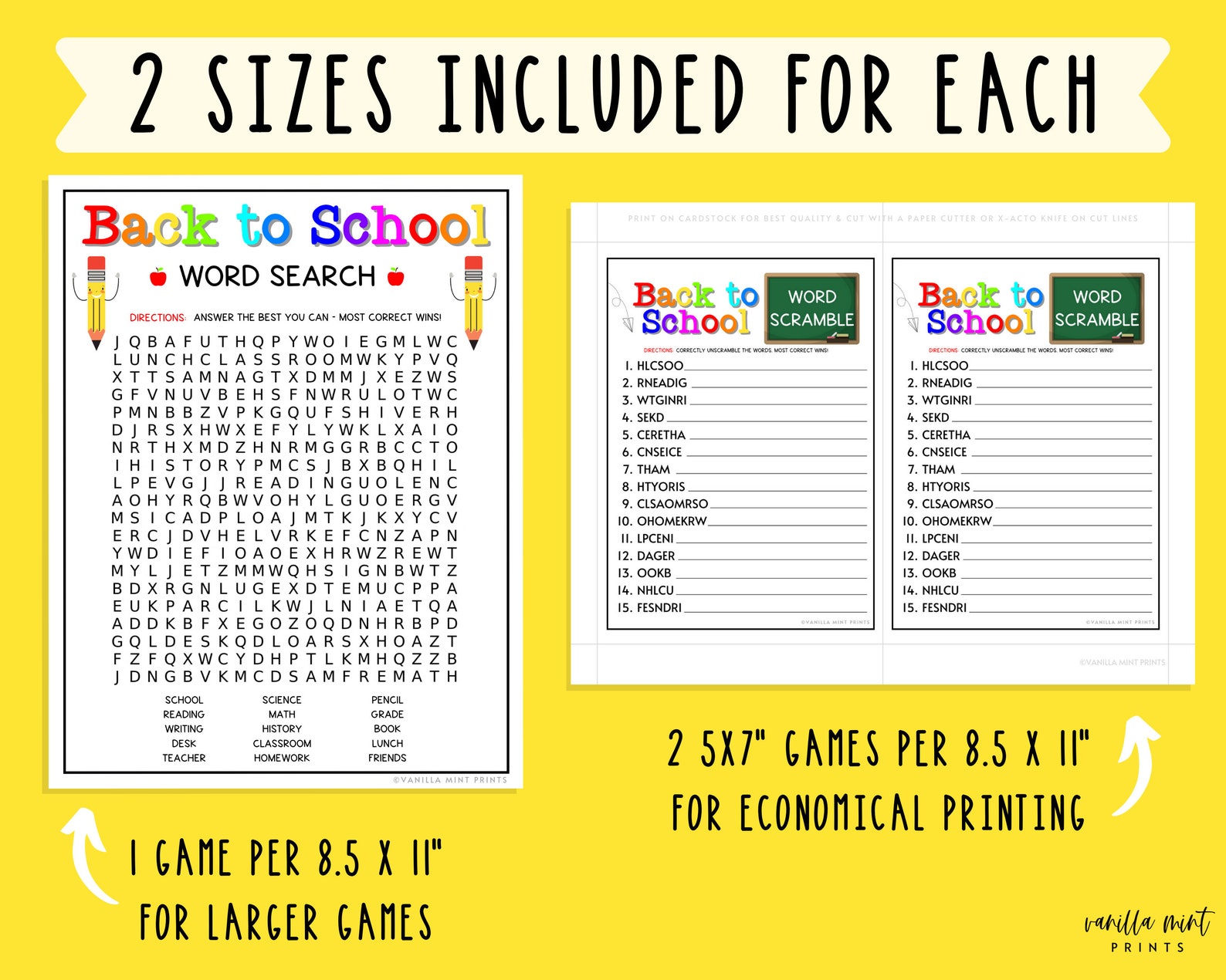 Back to School 10 Game BUNDLE First Day of School Activities | Etsy