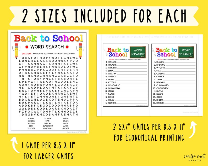 Back to School 10 Game BUNDLE First Day of School Activities | Etsy