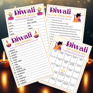 Diwali 10 Game BUNDLE | Printable Festival of Lights Party Games ...