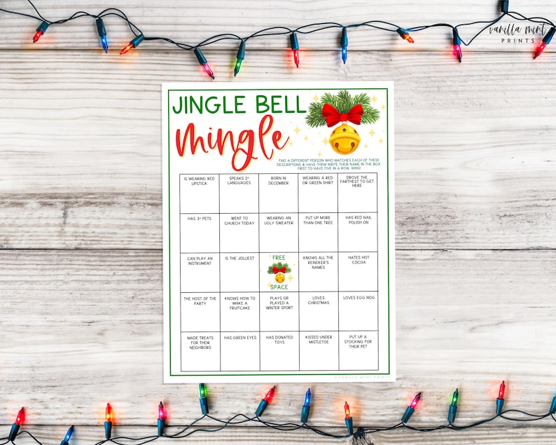 Christmas Jingle Bell Mingle Game Find Someone Who Xmas - Etsy