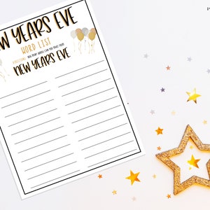 New Years Eve Word List Game New Years Games New Years Eve | Etsy