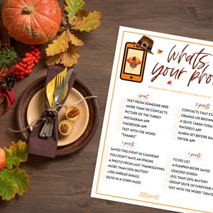 Thanksgiving What's on Your Phone Game | Thanksgiving Party Games ...