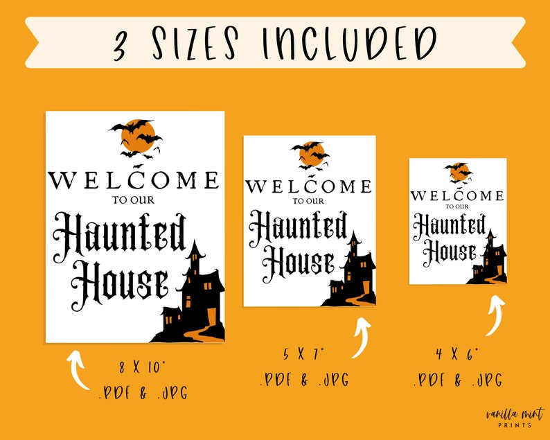 Halloween Party Signs Welcome to Our Haunted House - Etsy