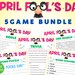April Fool's Day 5 Game BUNDLE April Fools Party Games Printable Game ...