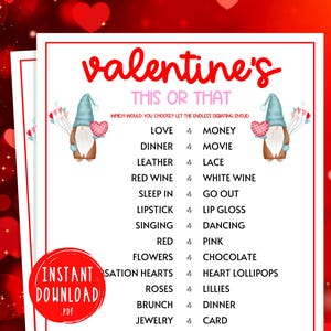 Valentine's Day This or That Game | Valentine Printable Game | Fun ...