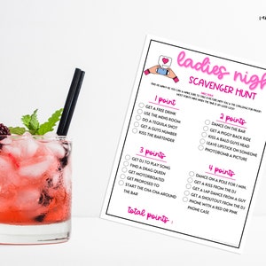 Ladies Night Scavenger Hunt Game | Party Games | Fun Girls Night Out ...