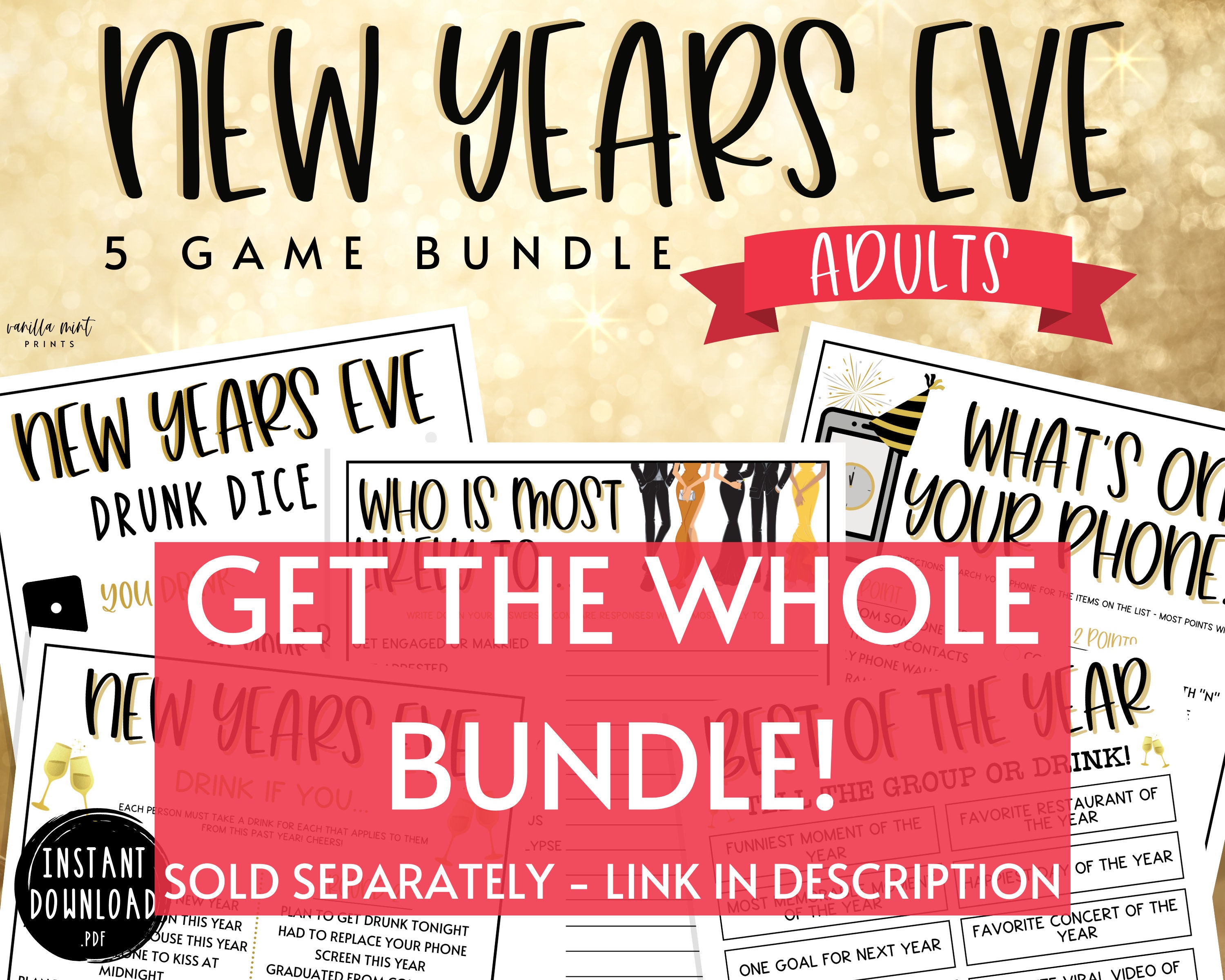 New Years Eve Who is Most Likely to Game New Years Games - Etsy