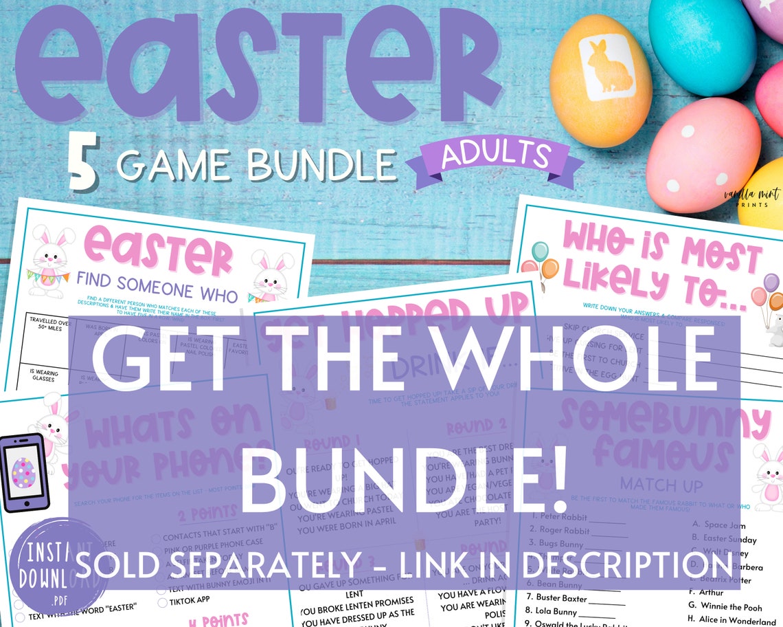 Easter Pictionary Game Printable Easter Games Party Games - Etsy
