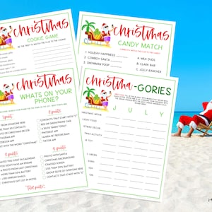 Christmas in July 10 Game Party BUNDLE | Beach Christmas | Printable ...
