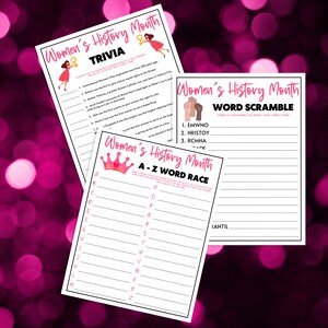Women's History Month 10 Game BUNDLE Women Empowerment Celebration ...