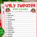 Ugly Sweater Party Word Scramble Game Christmas Printable Games Fun ...