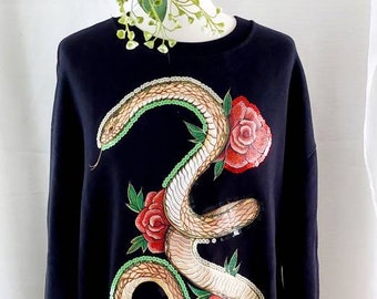 Snake Print Sweater - Etsy