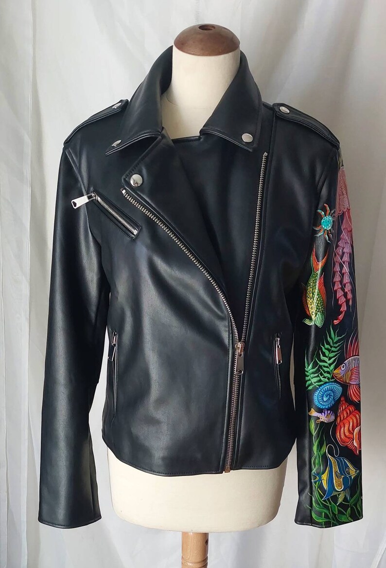 Customizer Leather Jacket, Handpainted,handmade Biker Jacket With ...