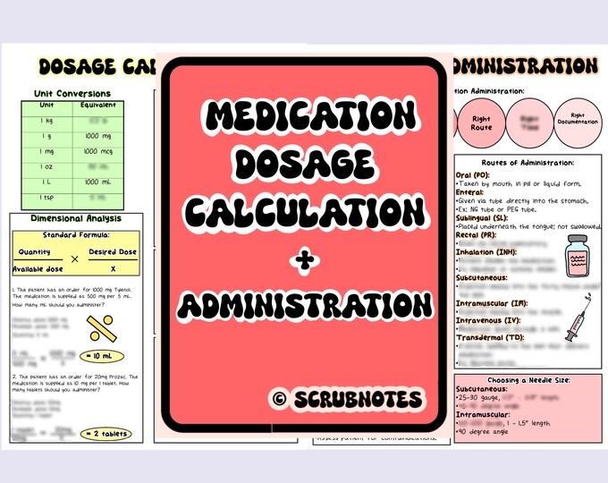 Medication Dosage Math Calculation And Administration Nursing Notes