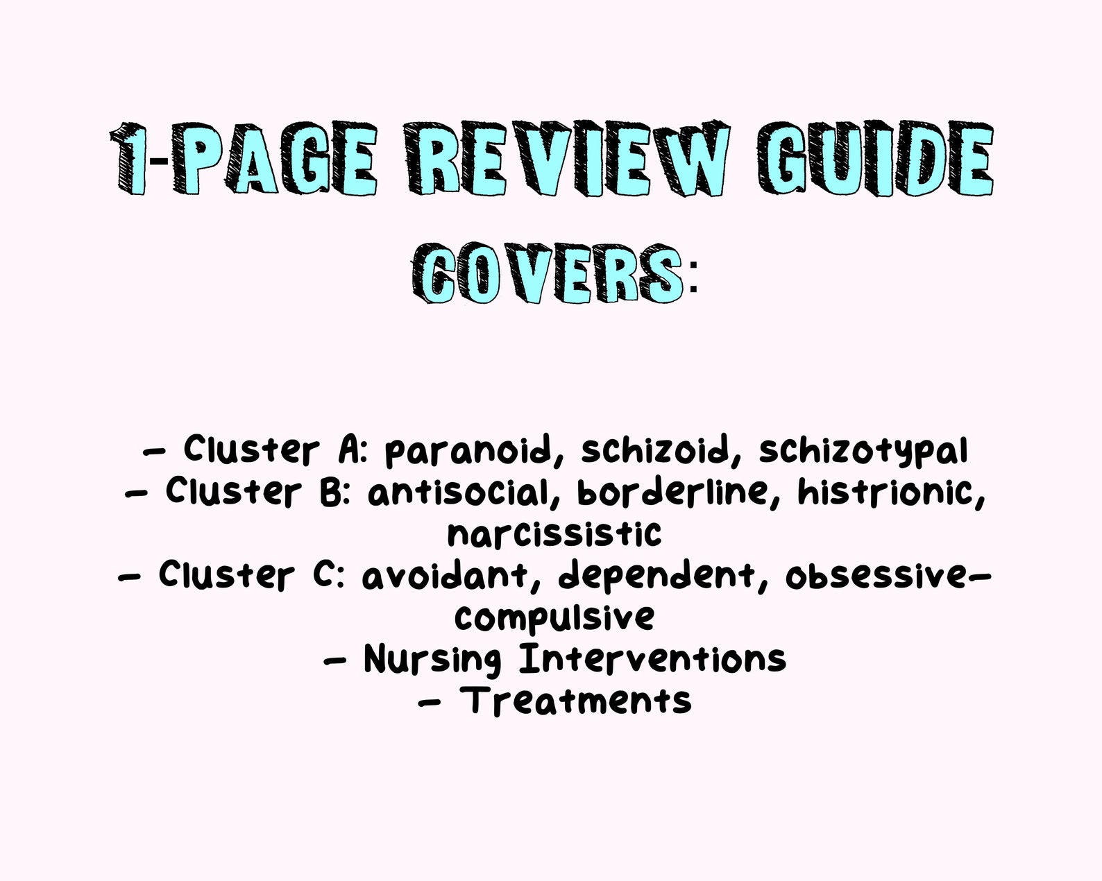 Personality Disorders Psychiatric Mental Health Nursing Study Guide ...
