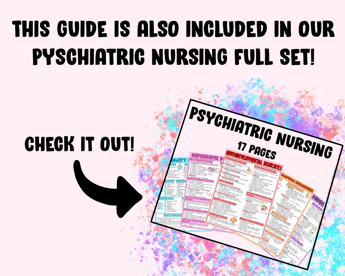Depression Mental Health/psychiatric Nursing Study Guide - Etsy