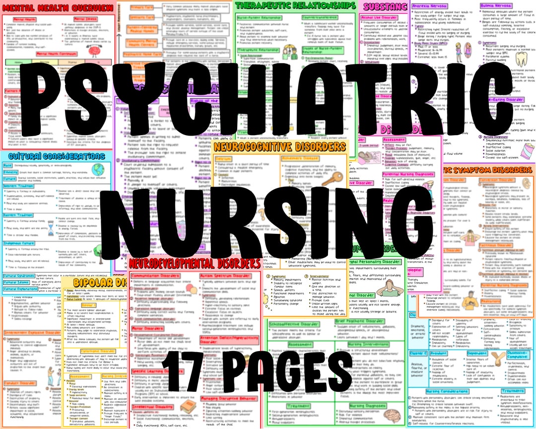Psychiatric Mental Health Nursing Study Guide Nursing Notes - Etsy