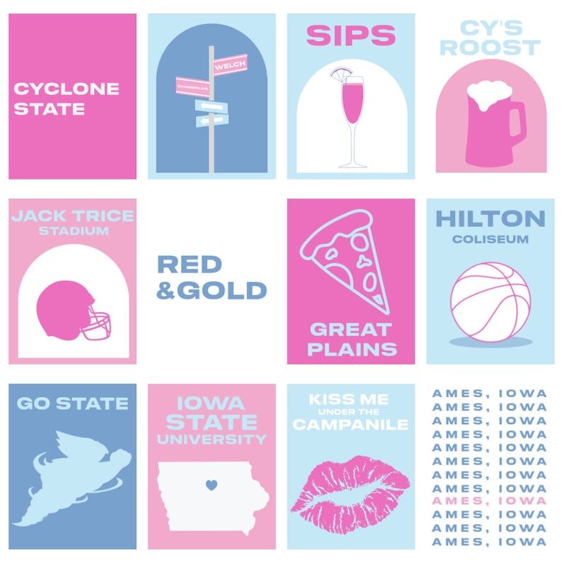 Iowa State University Prints - Set of 12 - Etsy