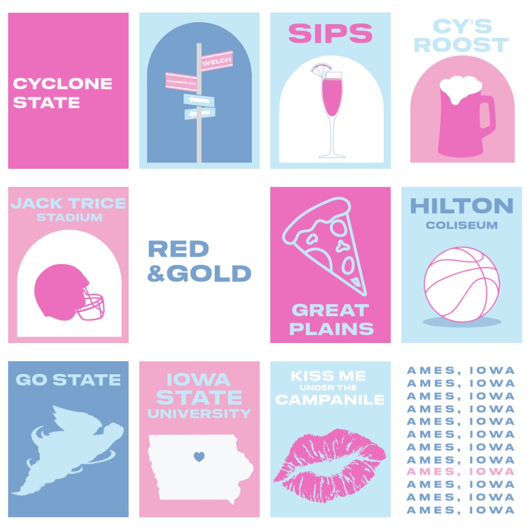 Iowa State University Prints - Set of 12 - Etsy