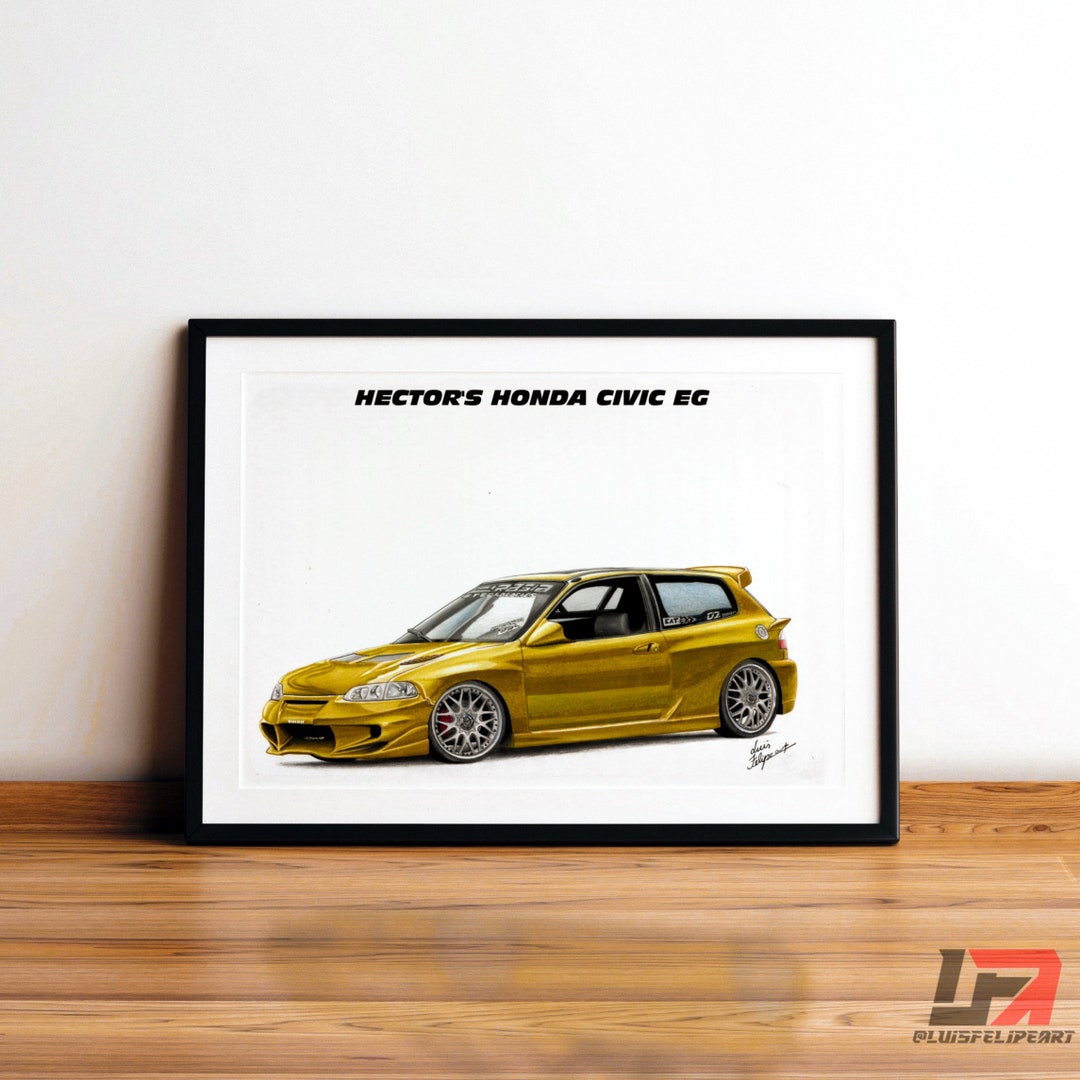 Black Friday the Fast and the Furious Car Art Poster: HECTOR'S HONDA ...