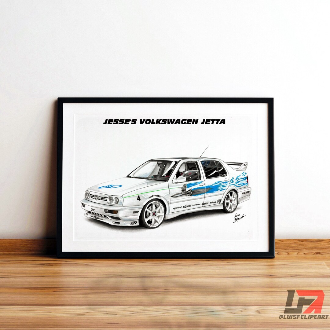 The Fast and the Furious Car Art Poster: JESSE'S VOLKSWAGEN JETTA - Etsy UK