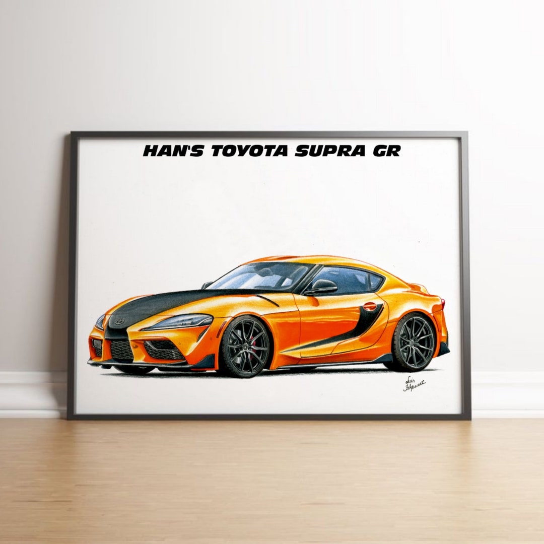 The Fast Saga Anniversary F9 Car Art Poster: HAN'S TOYOTA SUPRA Gr - Etsy