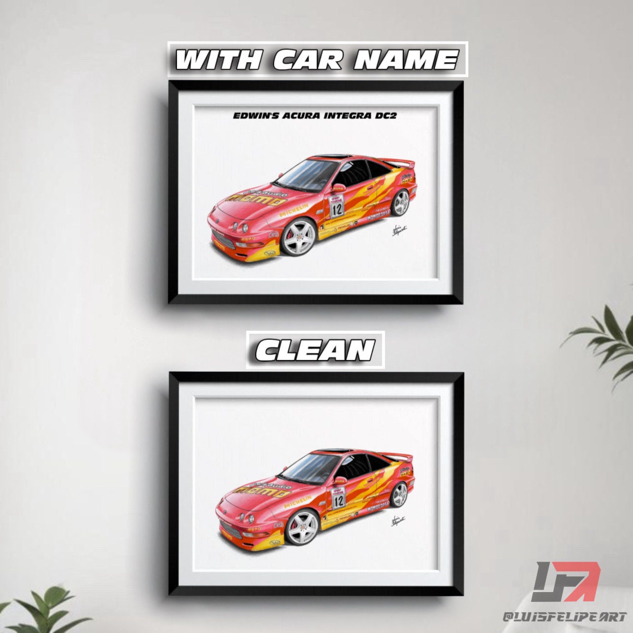 The Fast and the Furious Car Art Poster: EDWIN'S ACURA INTEGRA DC2 - Etsy