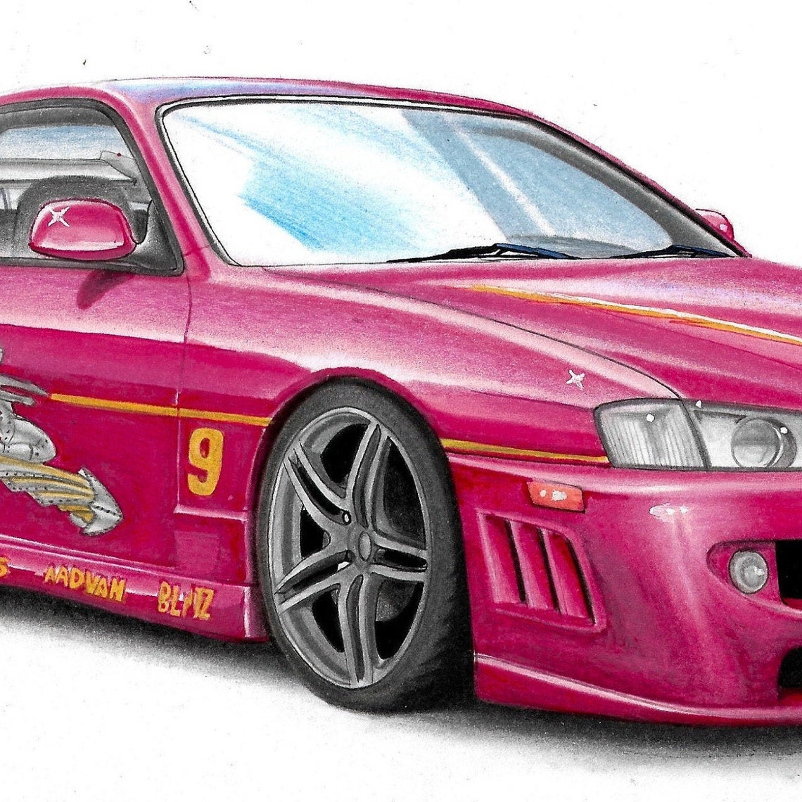 The Fast and the Furious Car Art Poster: LETTY'S NISSAN 240SX S14 ...