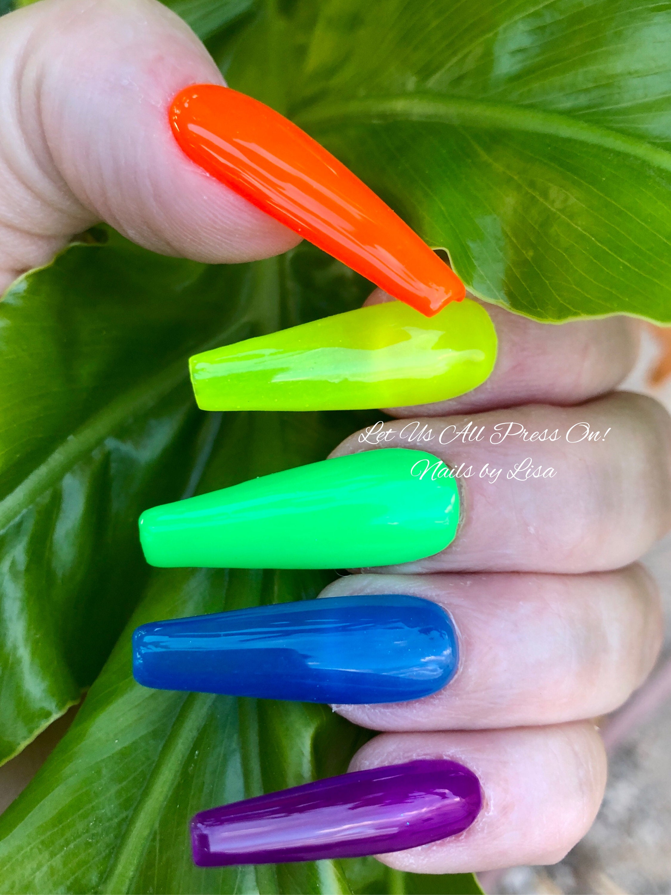 Neon Rainbow Nails