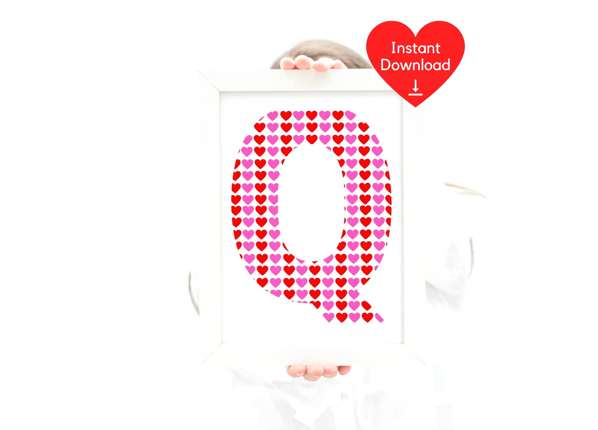 Letter "q" Made of Hearts / INSTANT DIGITAL DOWNLOAD - Baby Kids Room ...