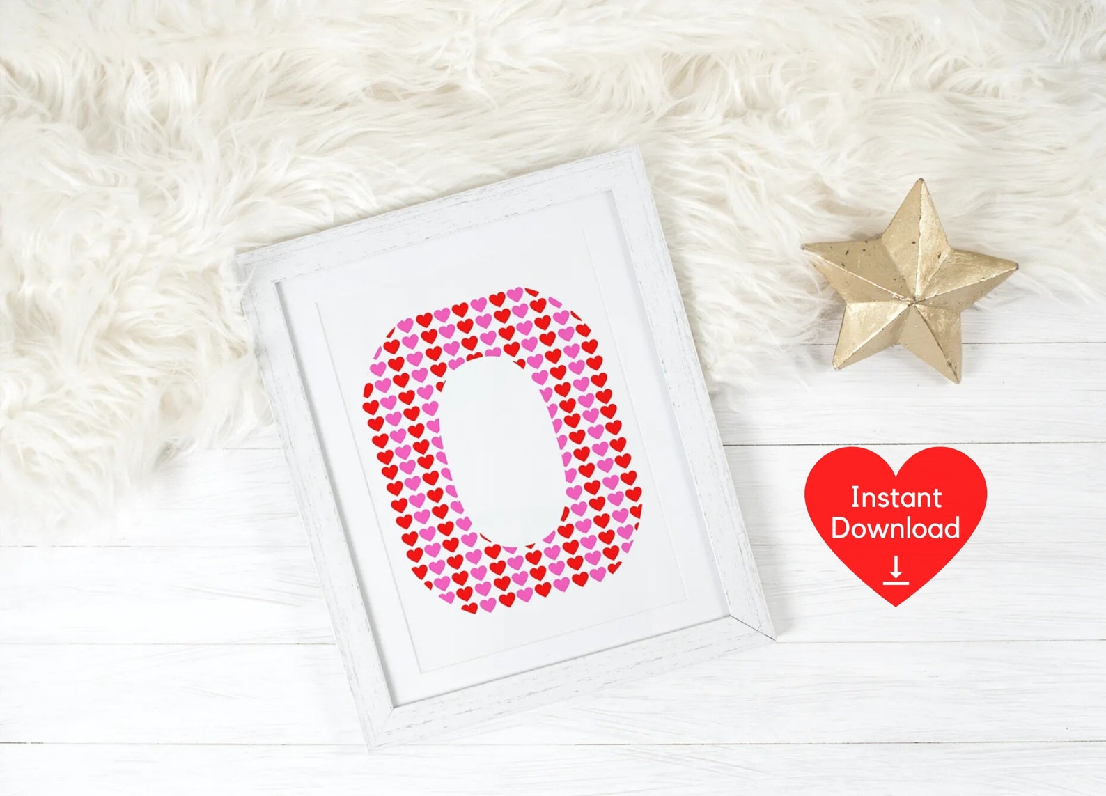 Letter "o" Made of Hearts / INSTANT DIGITAL DOWNLOAD - Baby Kids Room ...