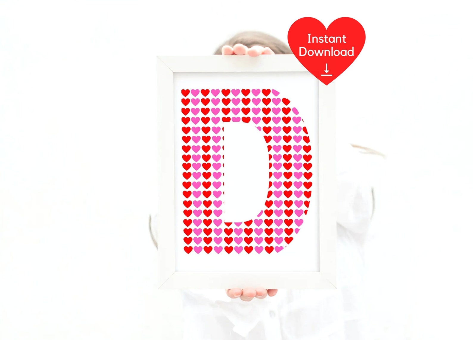 Letter "d" Made of Hearts / INSTANT DIGITAL DOWNLOAD - Baby Kids Room ...