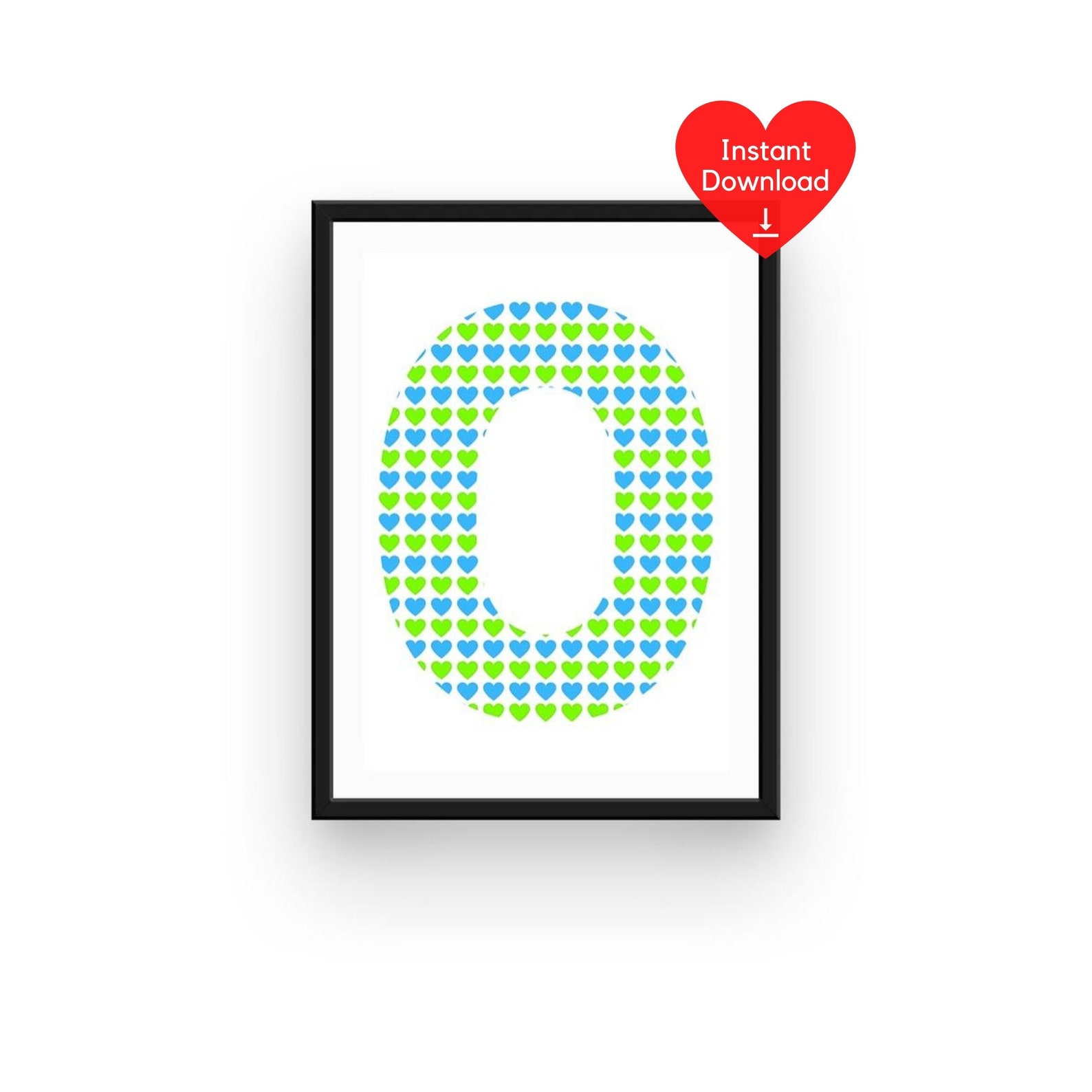 Letter "o" Made of Hearts / INSTANT DIGITAL DOWNLOAD - Baby Kids Room ...