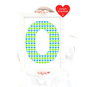 Letter "o" Made of Hearts / INSTANT DIGITAL DOWNLOAD - Baby Kids Room ...