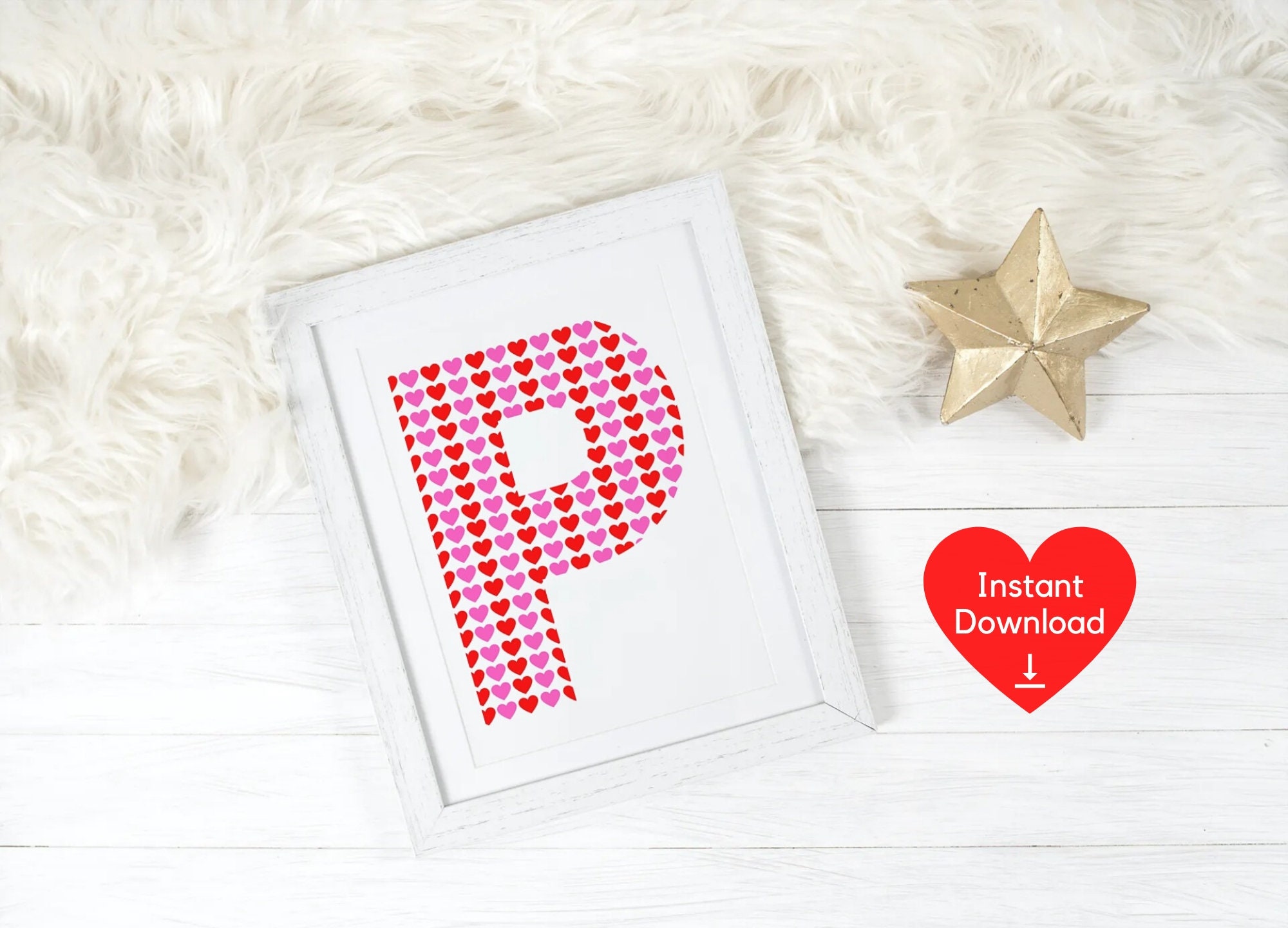 Letter p Made of Hearts / INSTANT DIGITAL DOWNLOAD - Etsy UK