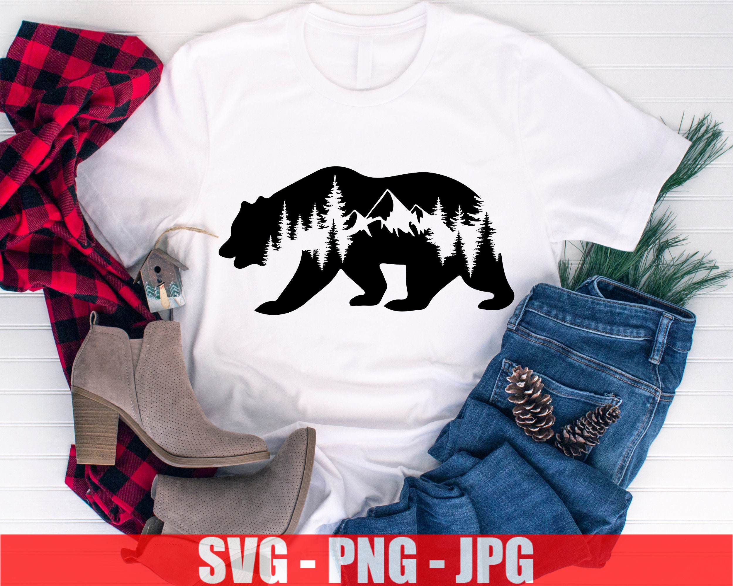 Mountain Svg Bear Svg Nature Svg Camping Svg Animal Svg | Etsy